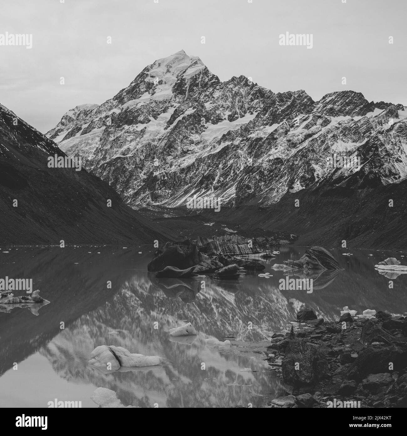 Hooker Glacier in Mount Cook, New Zealand Stock Photo - Alamy