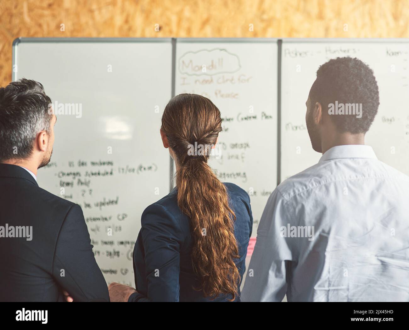 Work group brainstorming on whiteboard hi-res stock photography and ...