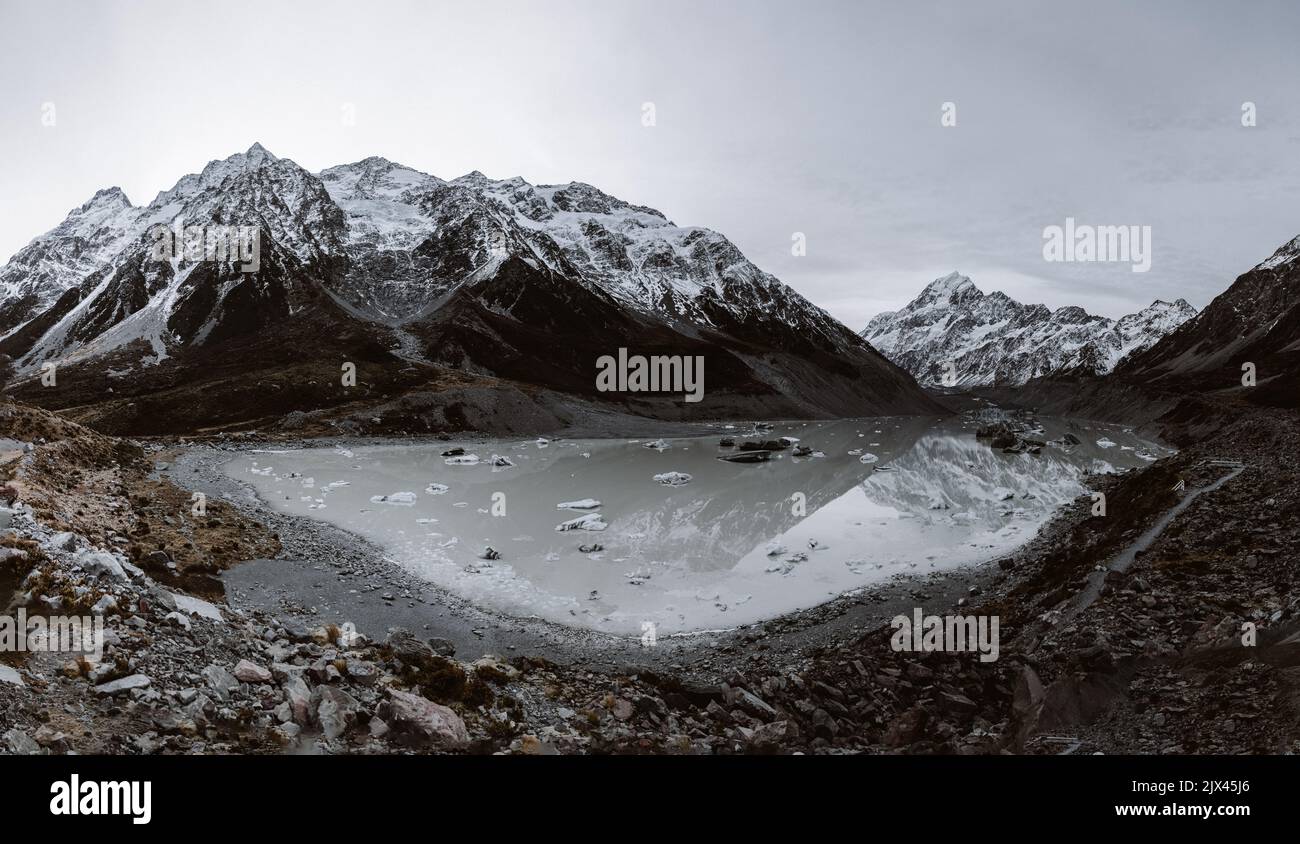 Hooker Glacier in Mount Cook, New Zealand Stock Photo - Alamy