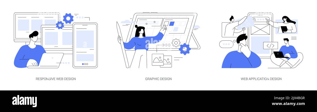 Graphic designer service abstract concept vector illustrations Stock ...