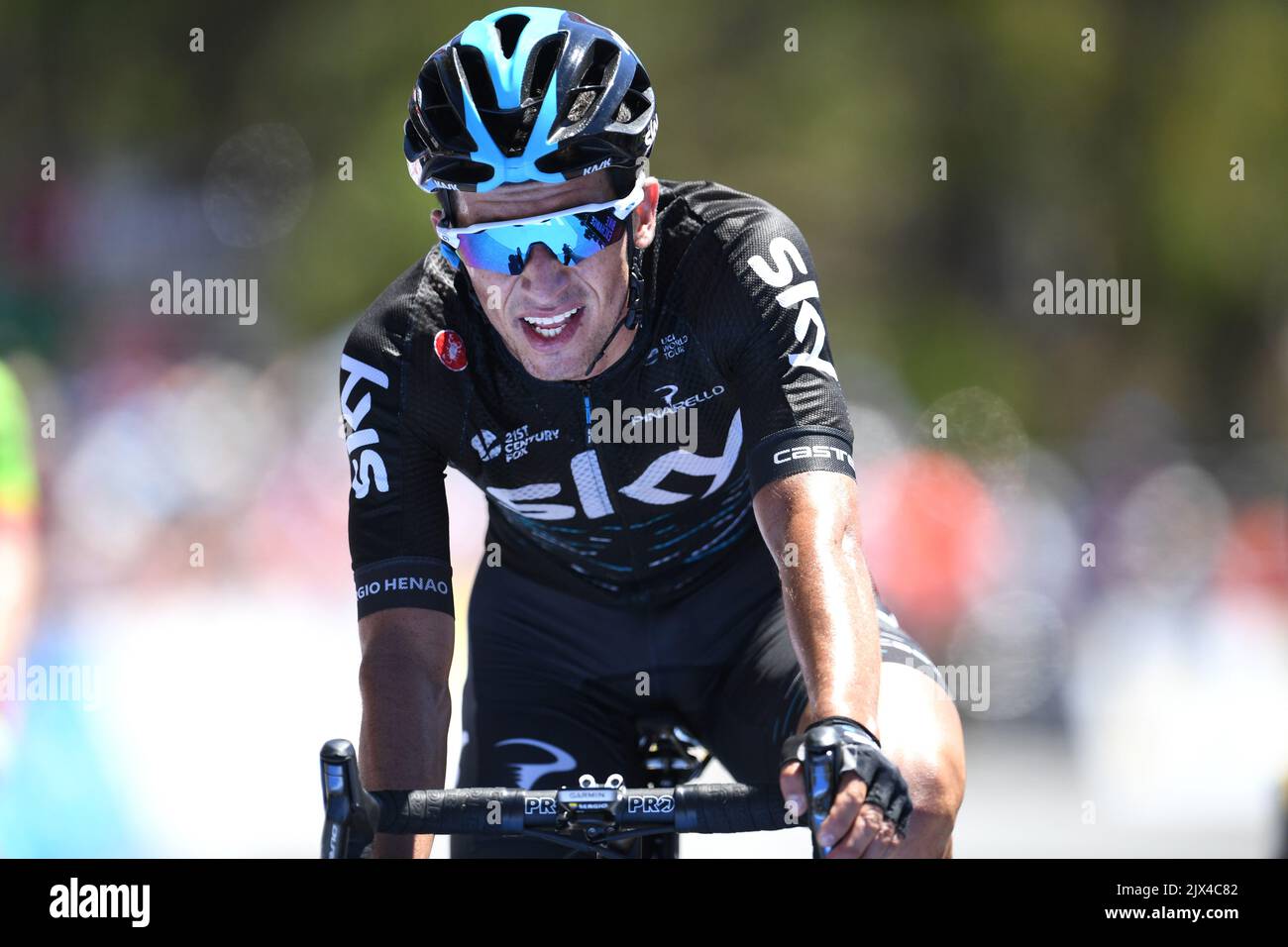 Sergio Henao of team Sky finishes stage five of the Tour Down Under in ...