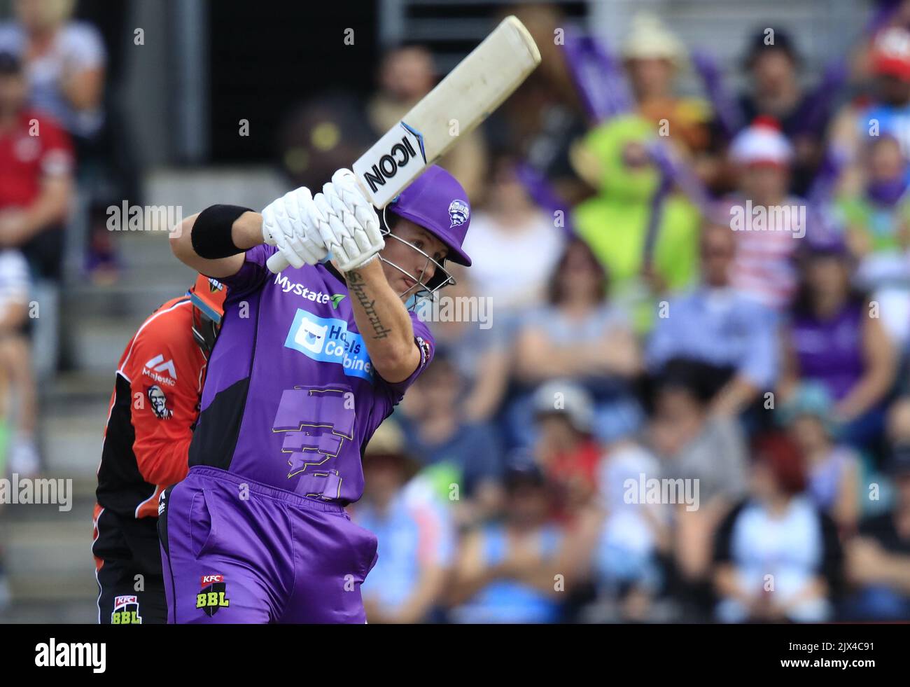 D'Arcy Short of the Hurricanes bats during the Big Bash League (BBL ...