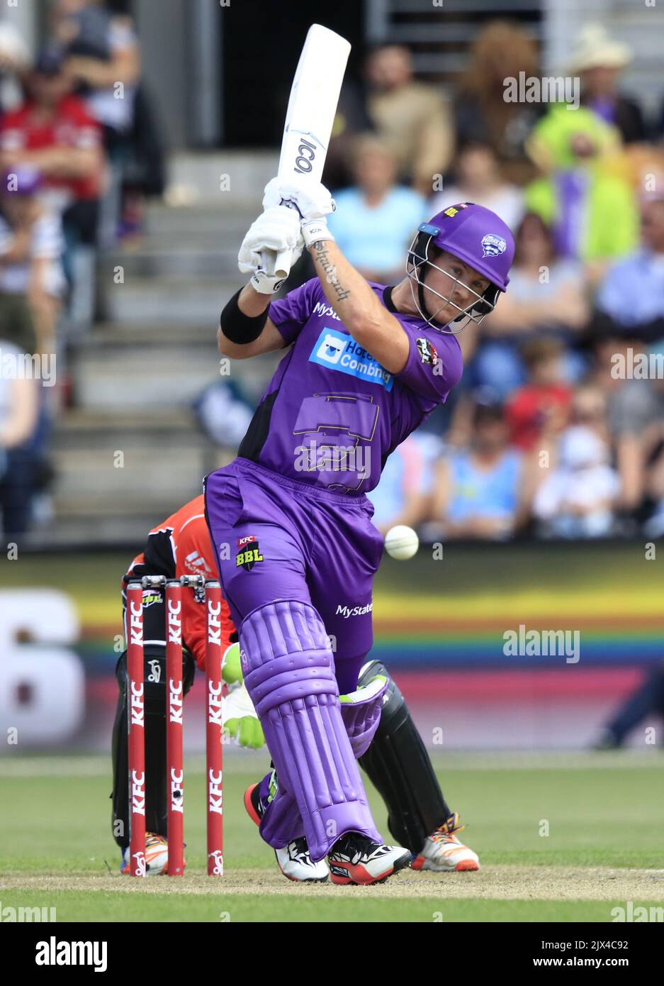 D'Arcy Short of the Hurricanes bats during the Big Bash League (BBL ...