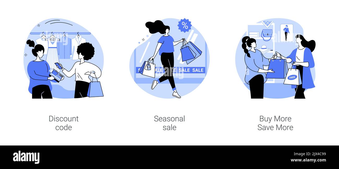 Sales and discounts isolated cartoon vector illustrations se Stock ...