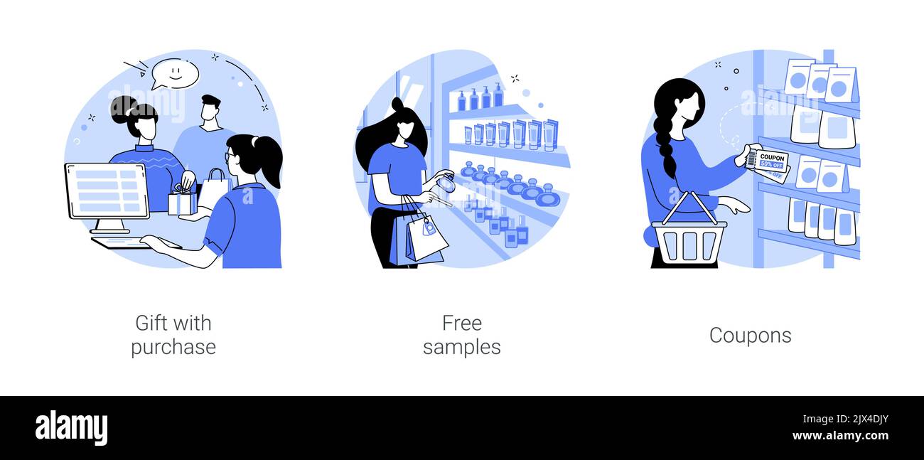 Promotion of products isolated cartoon vector illustrations se Stock ...