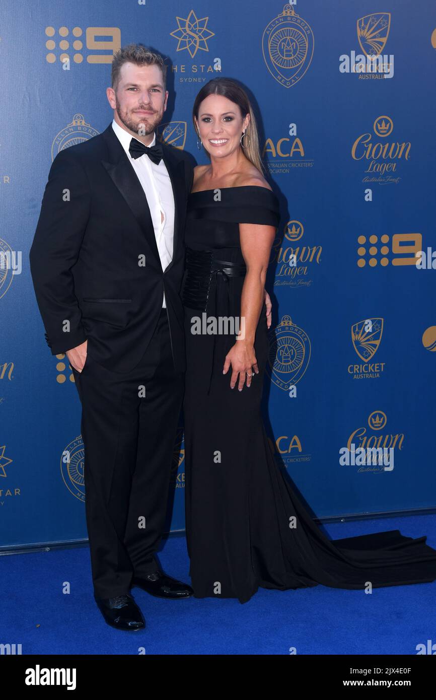 Australian cricket player Aaron Finch and his partner Amy Griffiths ...