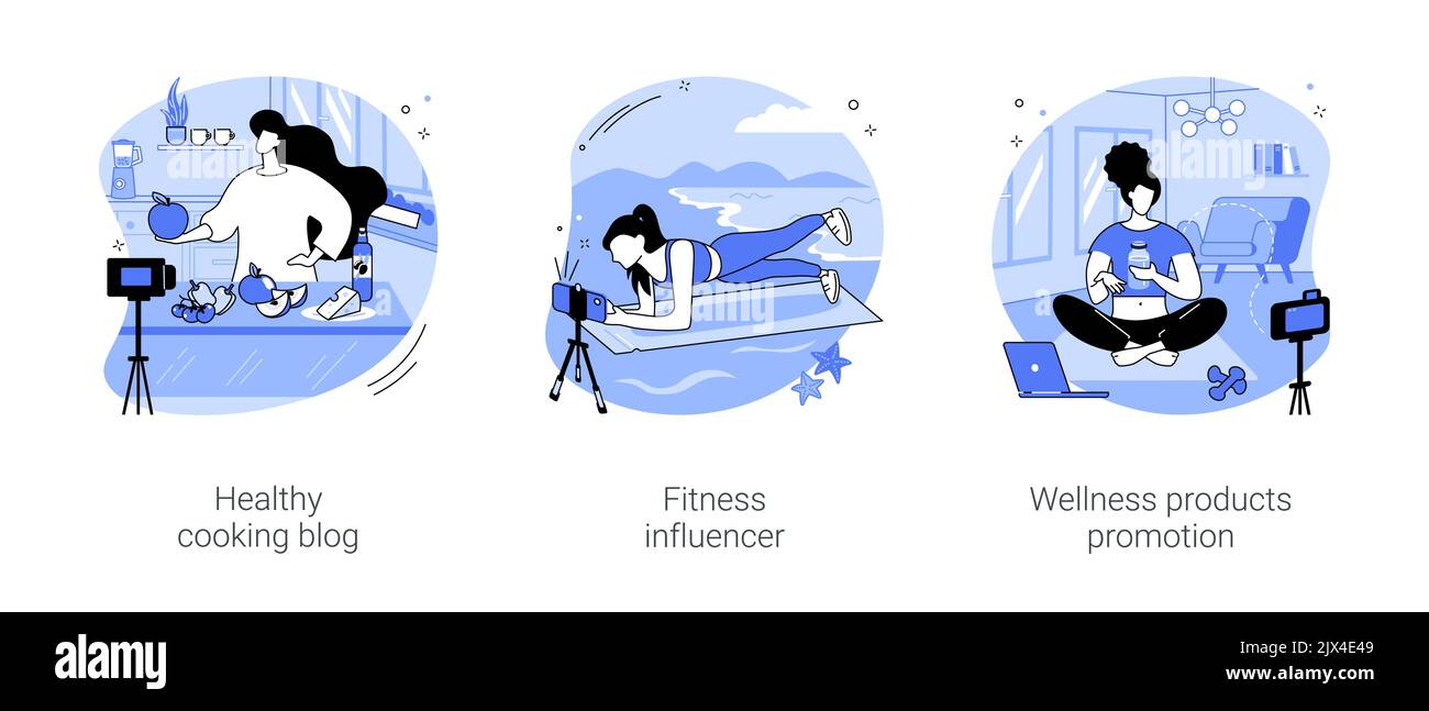 Wellness blog isolated cartoon vector illustrations se Stock Vector ...