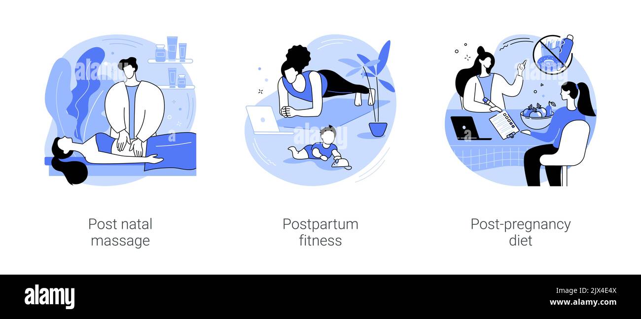 Post-pregnancy service isolated cartoon vector illustrations se Stock ...