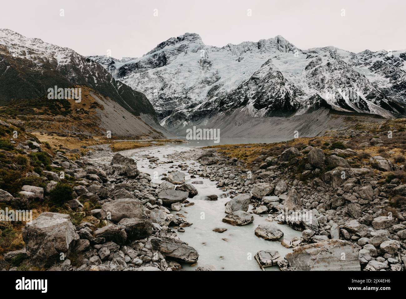 The iconic half day Hooker Valley Track hike at Mt Cook in New Zealand ...
