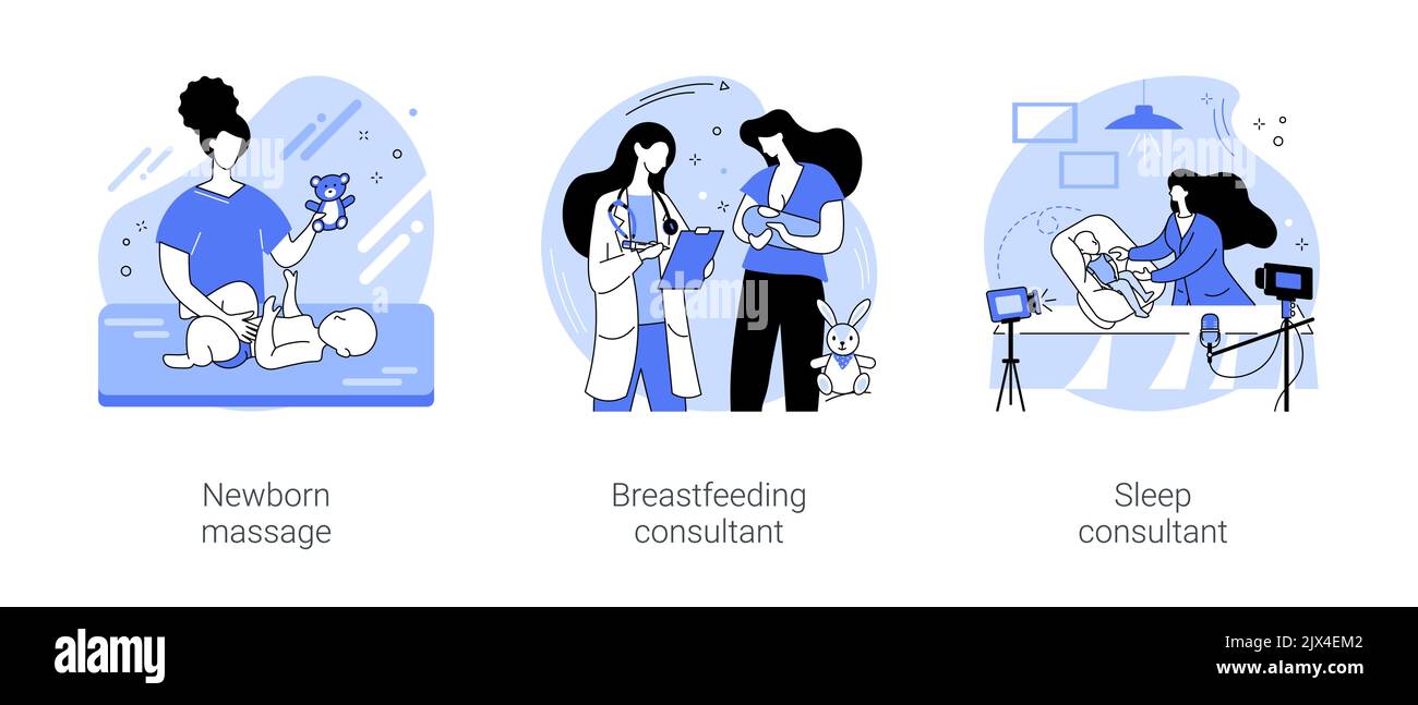 Newborn care service isolated cartoon vector illustrations se Stock ...