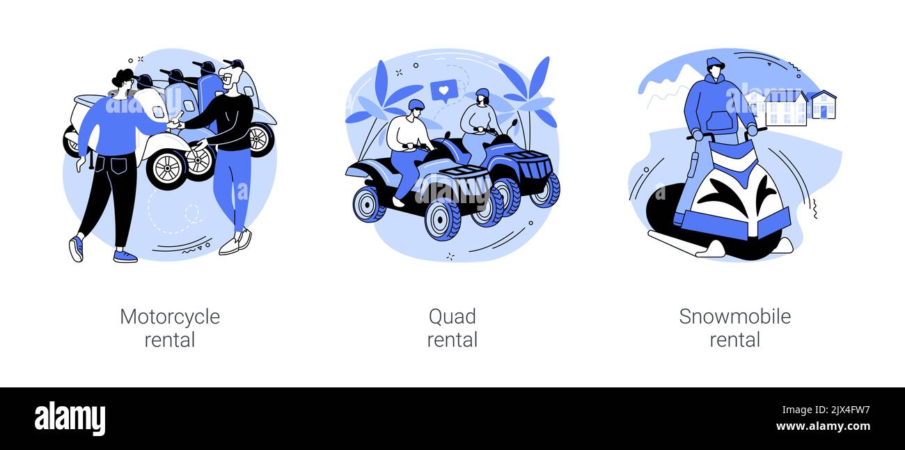 Motor vehicle rental isolated cartoon vector illustrations se Stock ...