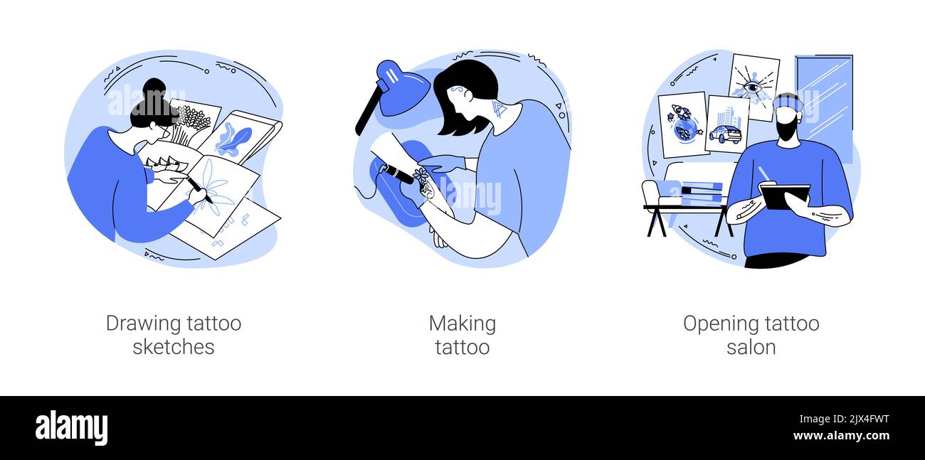 Tattoo master isolated cartoon vector illustrations se Stock Vector ...