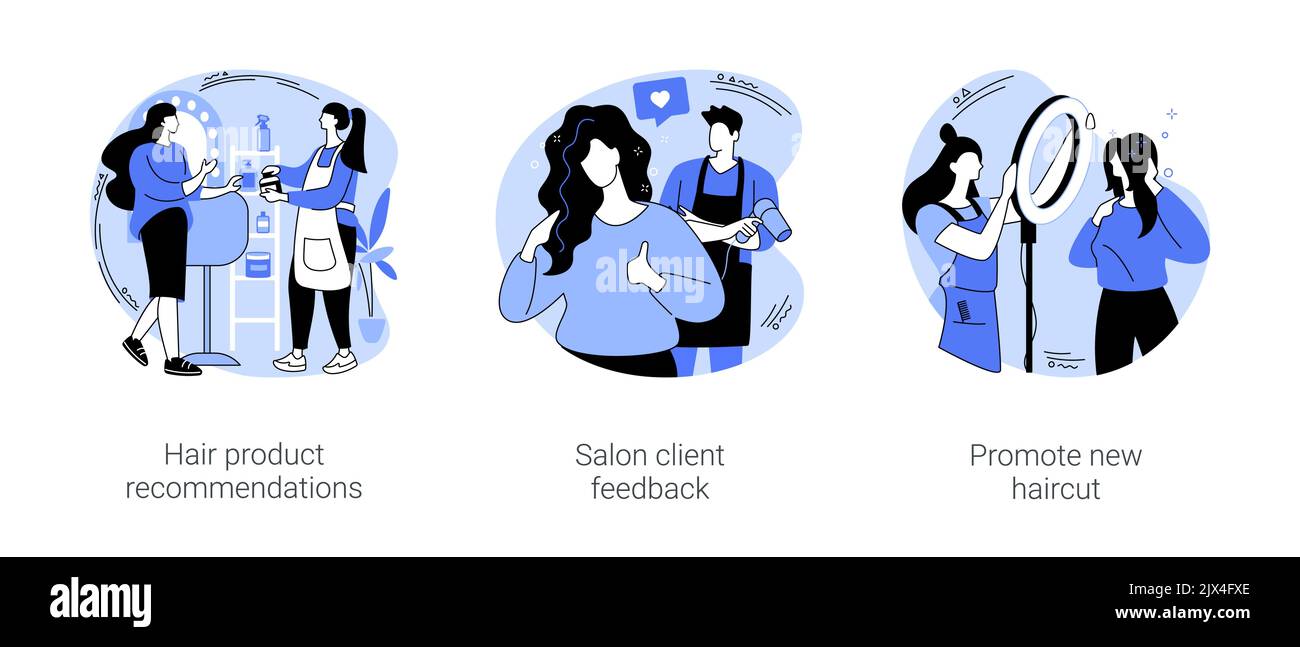 Beauty salon visit isolated cartoon vector illustrations se Stock ...