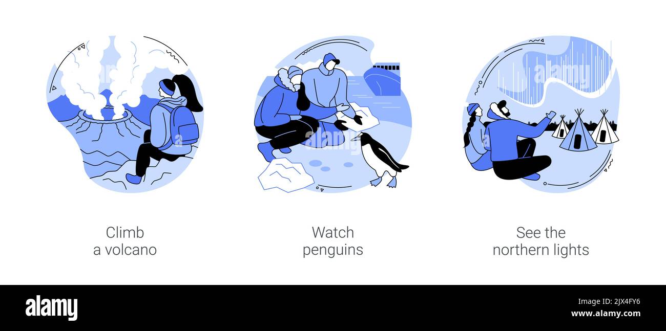 Exotic travel destination isolated cartoon vector illustrations se ...