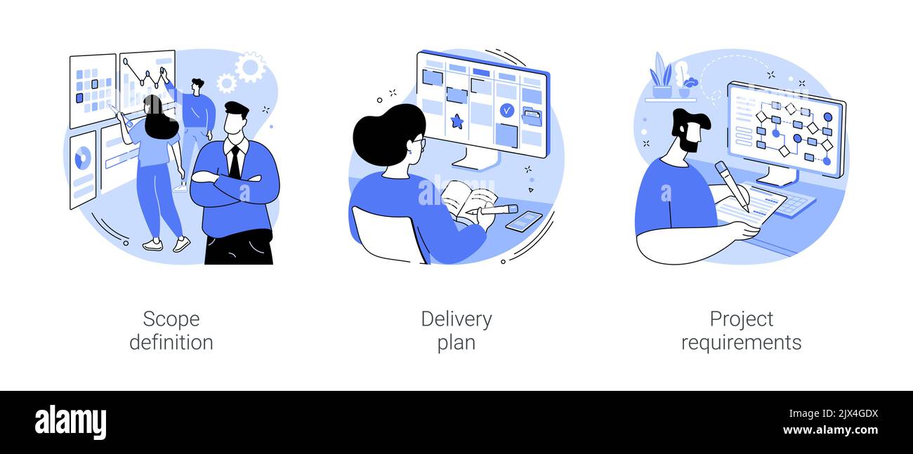 Business analysis in software development isolated cartoon vector ...