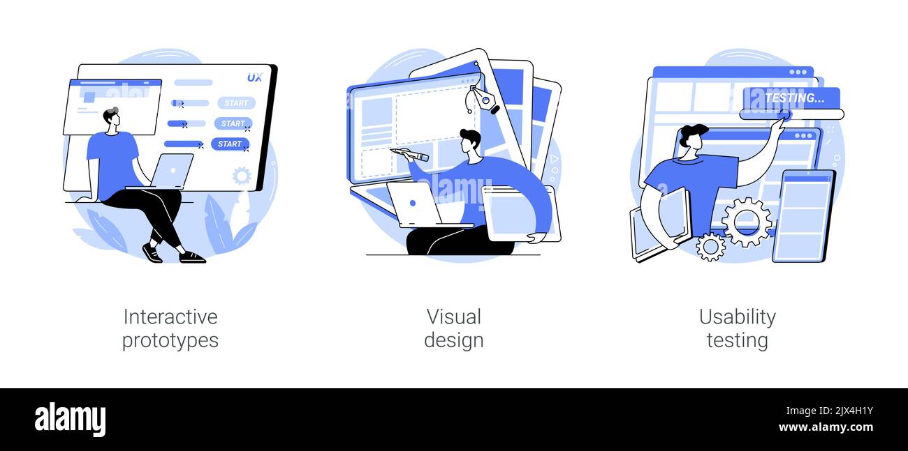 UX design isolated cartoon vector illustrations se Stock Vector Image ...