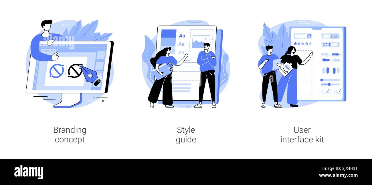 UI design isolated cartoon vector illustrations se Stock Vector Image ...