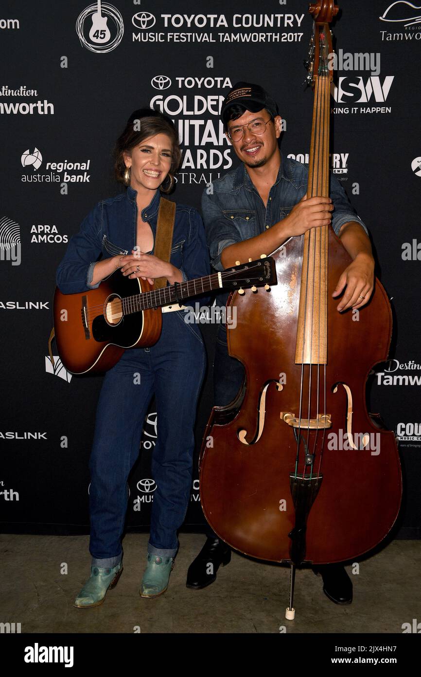 Fanny Lumsden and Dan Stanley-Freeman pose for a photograph after ...