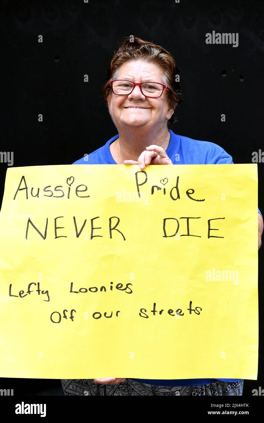 A protester assembles at a Reclaim Australia rally in Sydney on Sunday ...