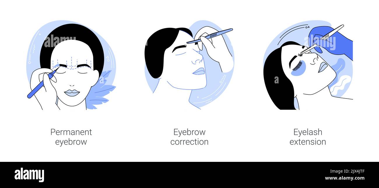 Eyebrow salon isolated cartoon vector illustrations se Stock Vector ...