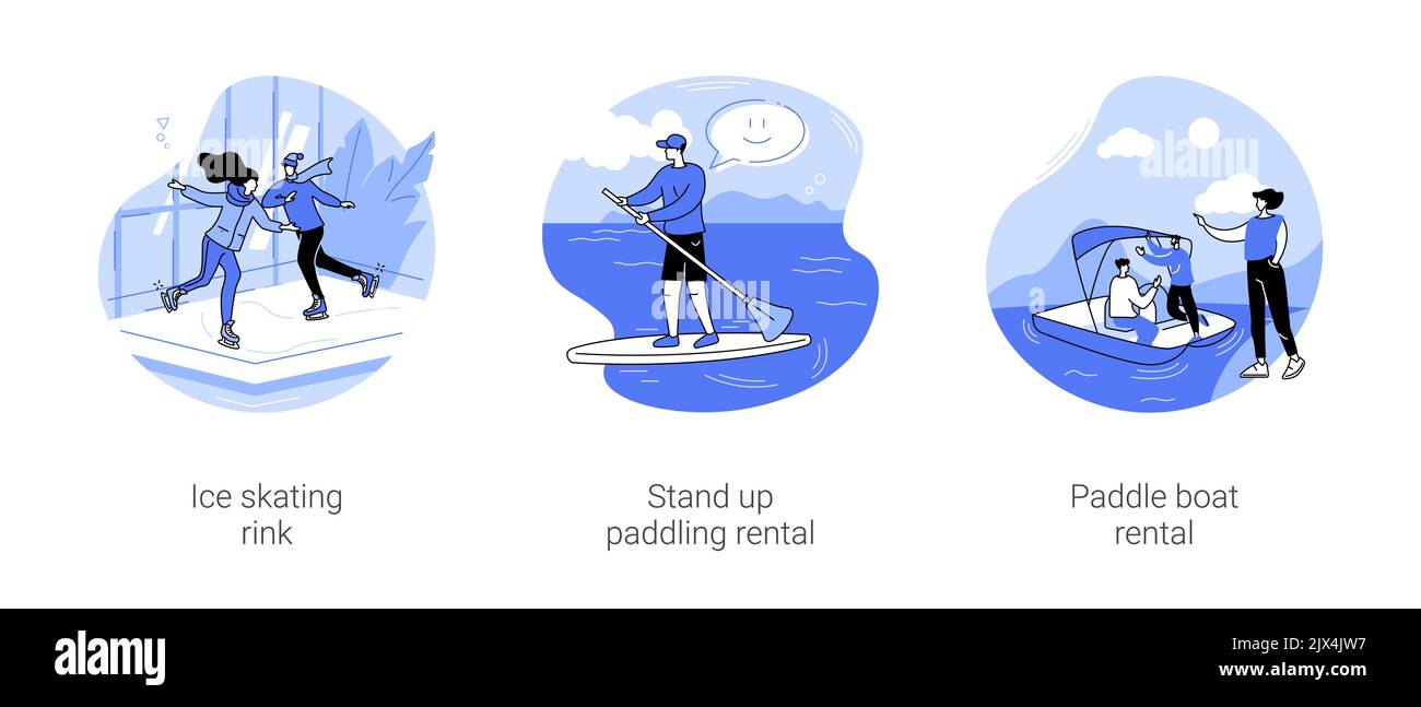 Active sport in city park isolated cartoon vector illustrations se ...