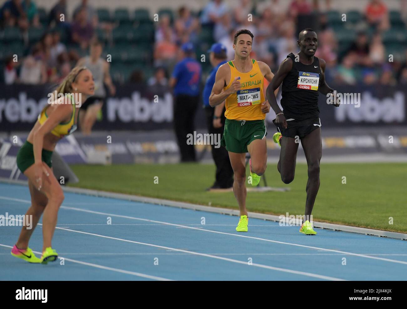 Genevieve LaCaze of Australia (left) cheers on Luke Mathews as he ...