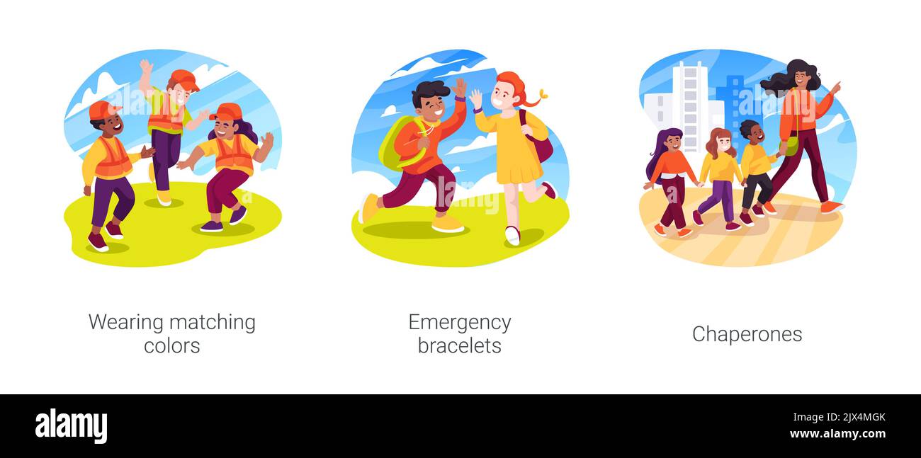 Keeping children safe on field trips isolated cartoon vector ...