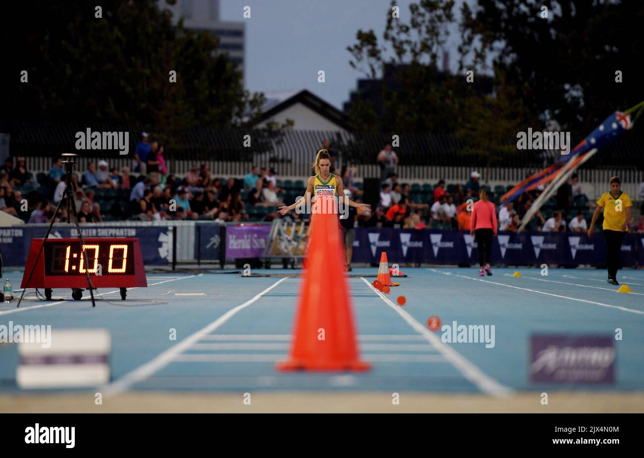 Australian athlete Elizabeth Hedding in the Women's Long Jump at the ...