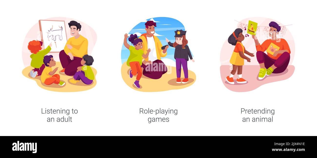 Behavior therapy in autism daycare isolated cartoon vector illustration ...