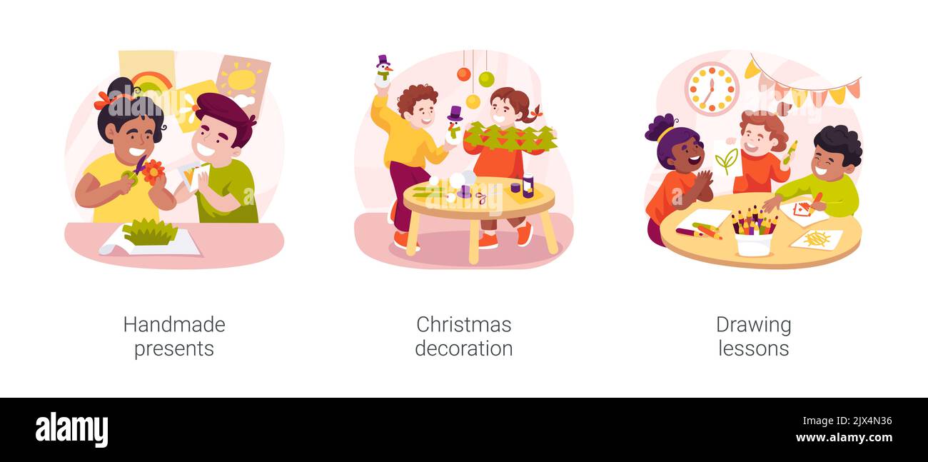 Creativity development in early education isolated cartoon vector ...