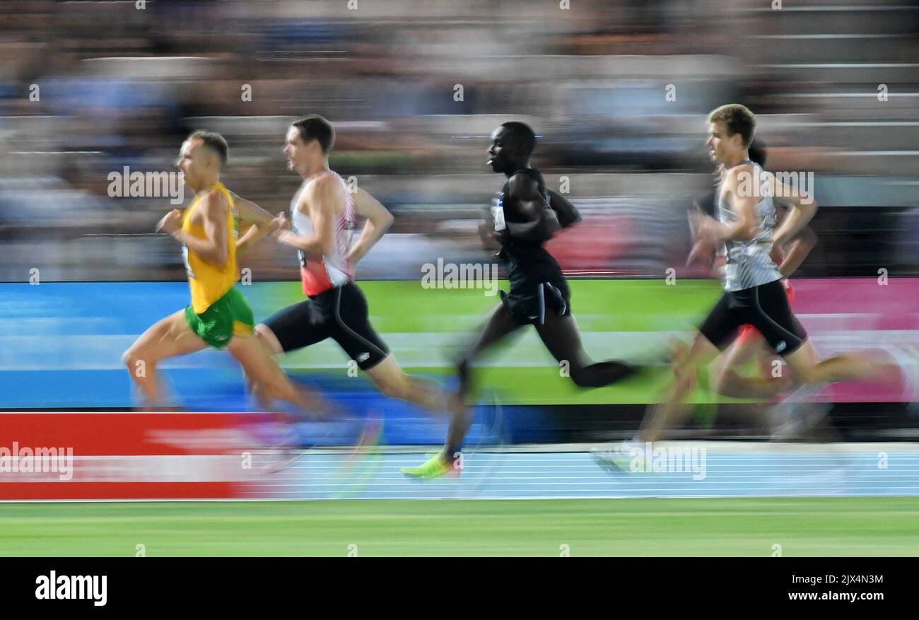 Australian athlete Ryan Greyson (left) with British athlete Richard ...