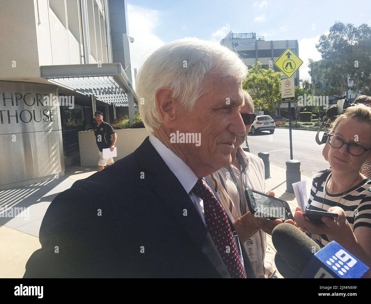 Lawyer Terry Fisher speaks to reporters outside Southport Courthouse on ...