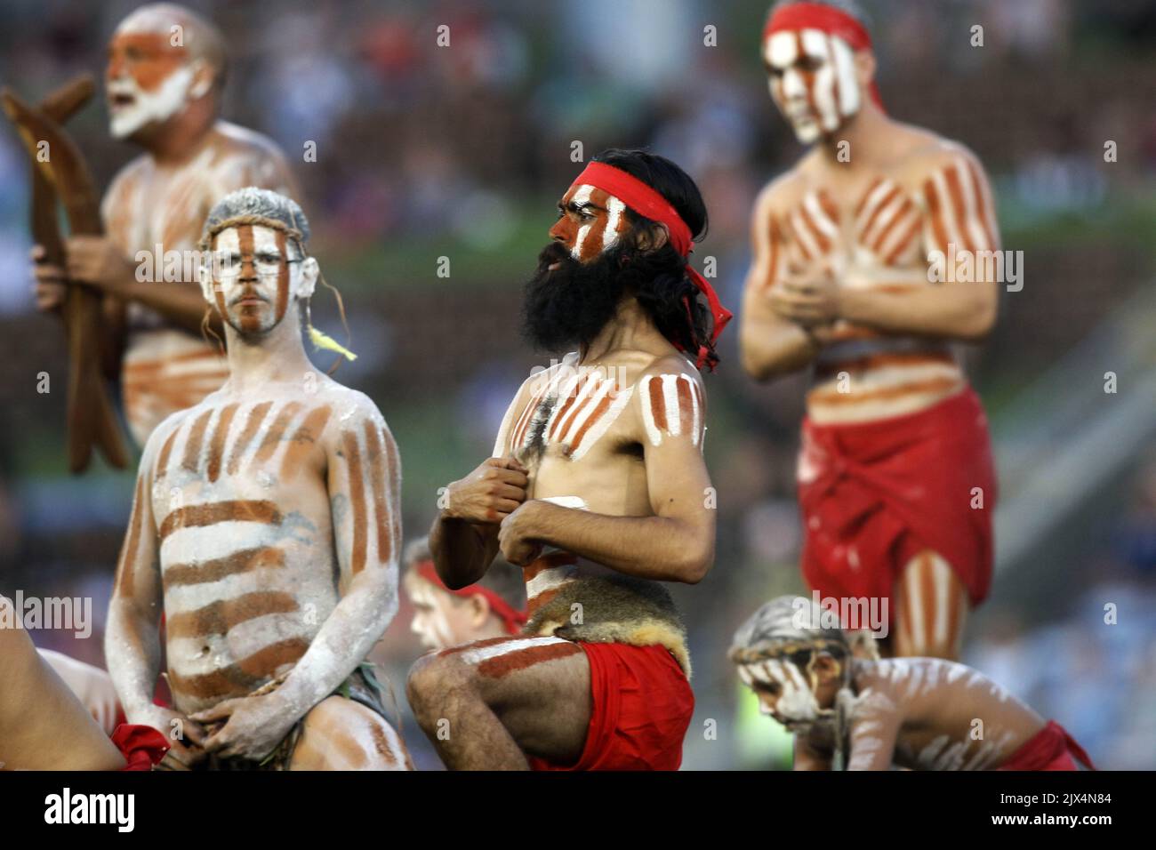 Indigenous dancers perform before the NRL Indigenous All Stars vs World ...
