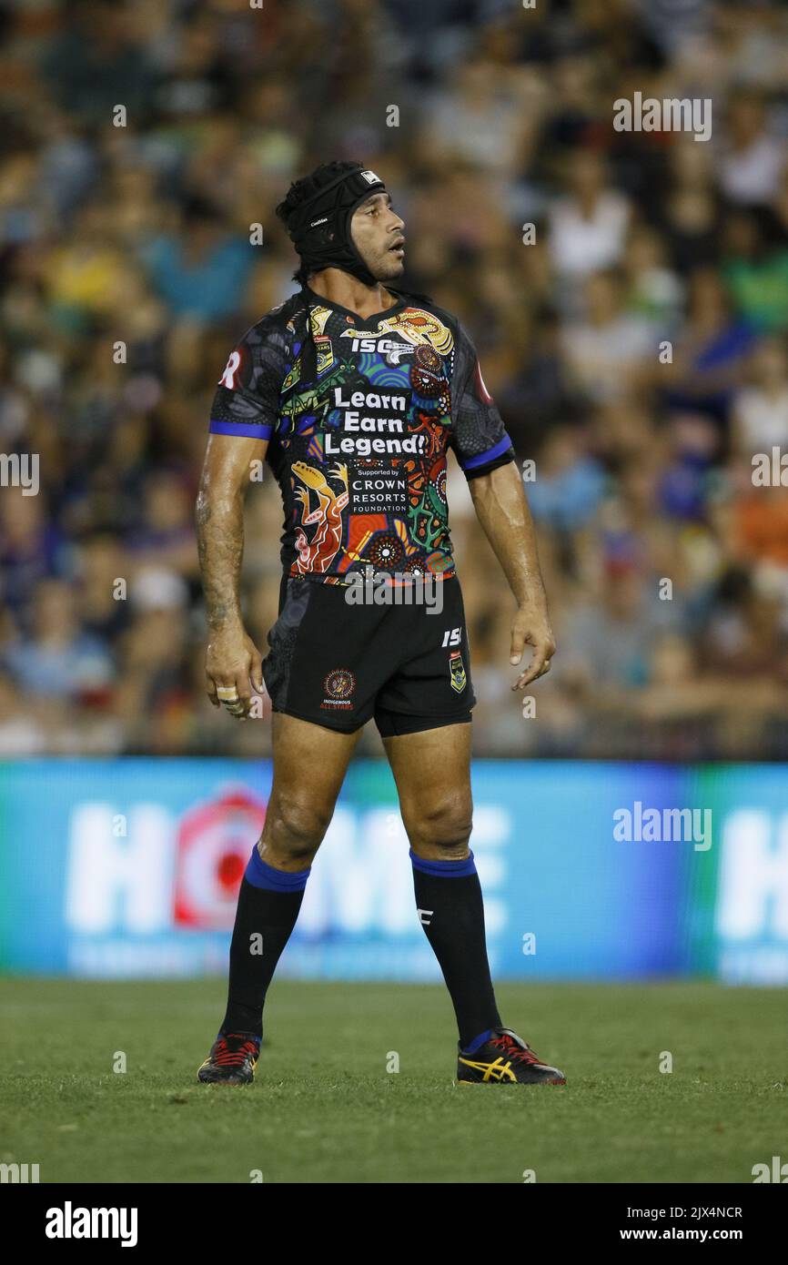 Johnathan Thurston of the Indigenous All Stars lines up a conversion ...