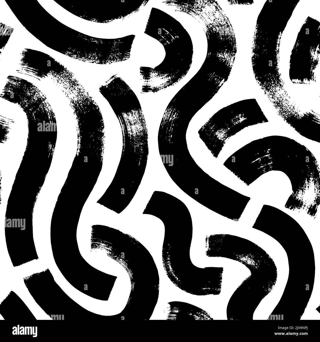 Hand drawn bold curvy lines seamless pattern Stock Vector Image & Art ...