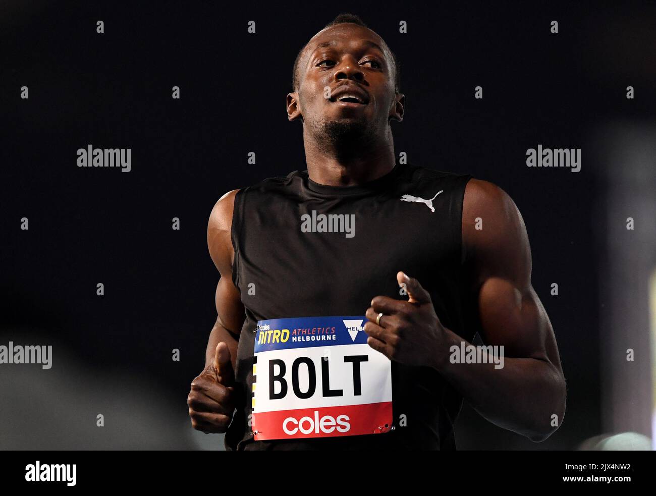 Jamaican sprinter Usain Bolt wins the Men 150 Meter during the NITRO ...