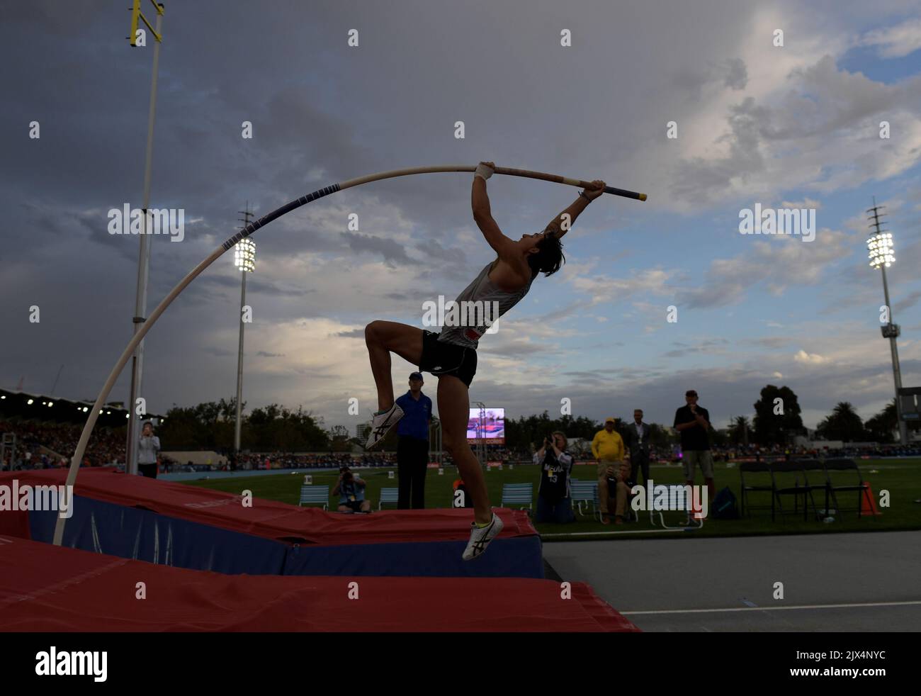 New Zealand athlete Nick Southgate in the Men Pole Vault during the ...