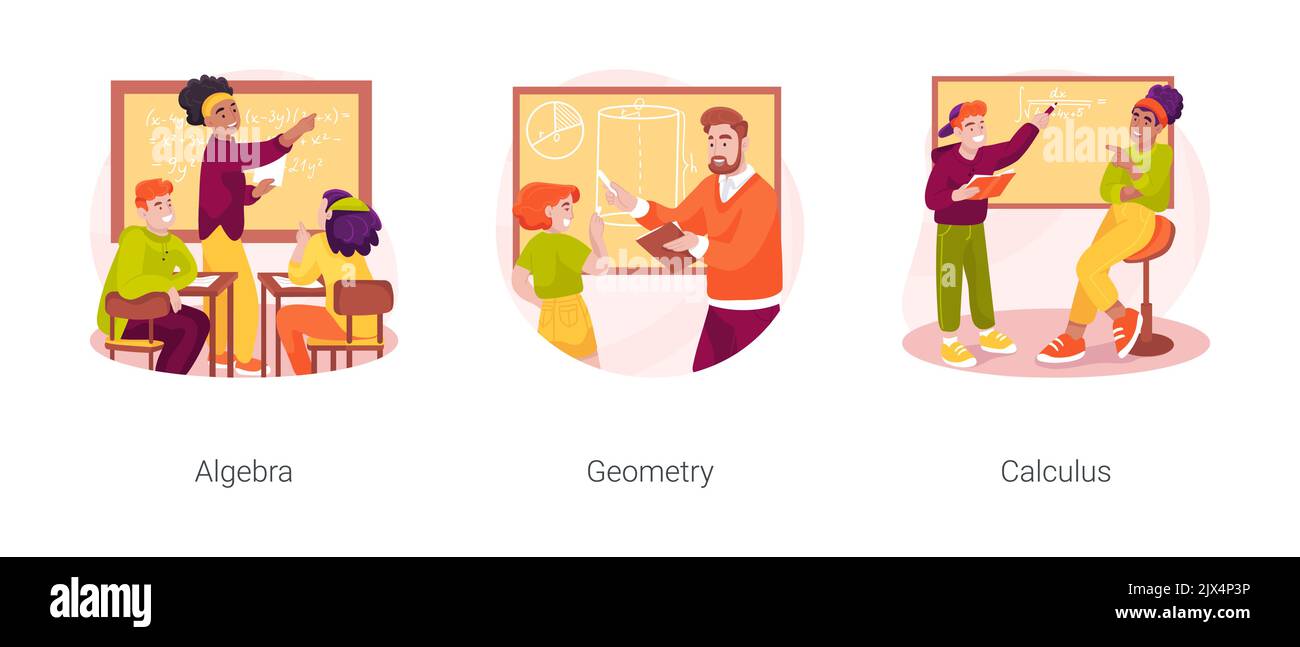 High school math curriculum isolated cartoon vector illustration set Stock Vector Image & Art ...