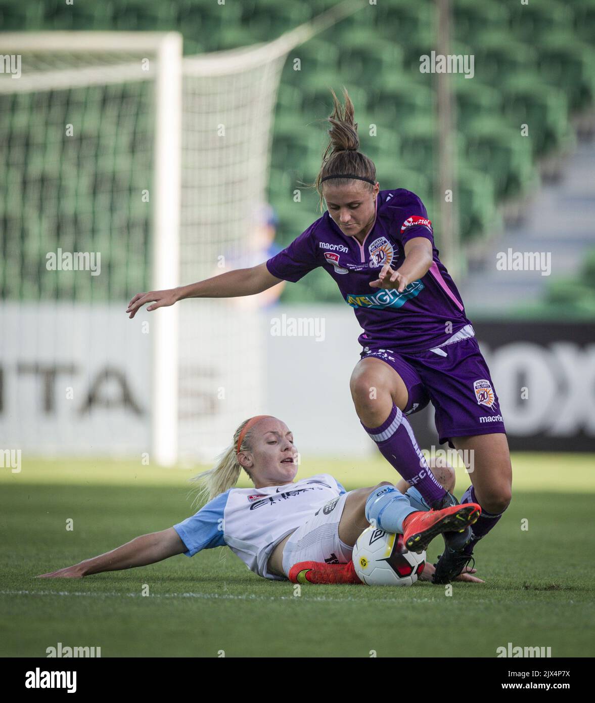Natasha Rigby of the Perth Glory and Teigen Allen of Melbourne City ...