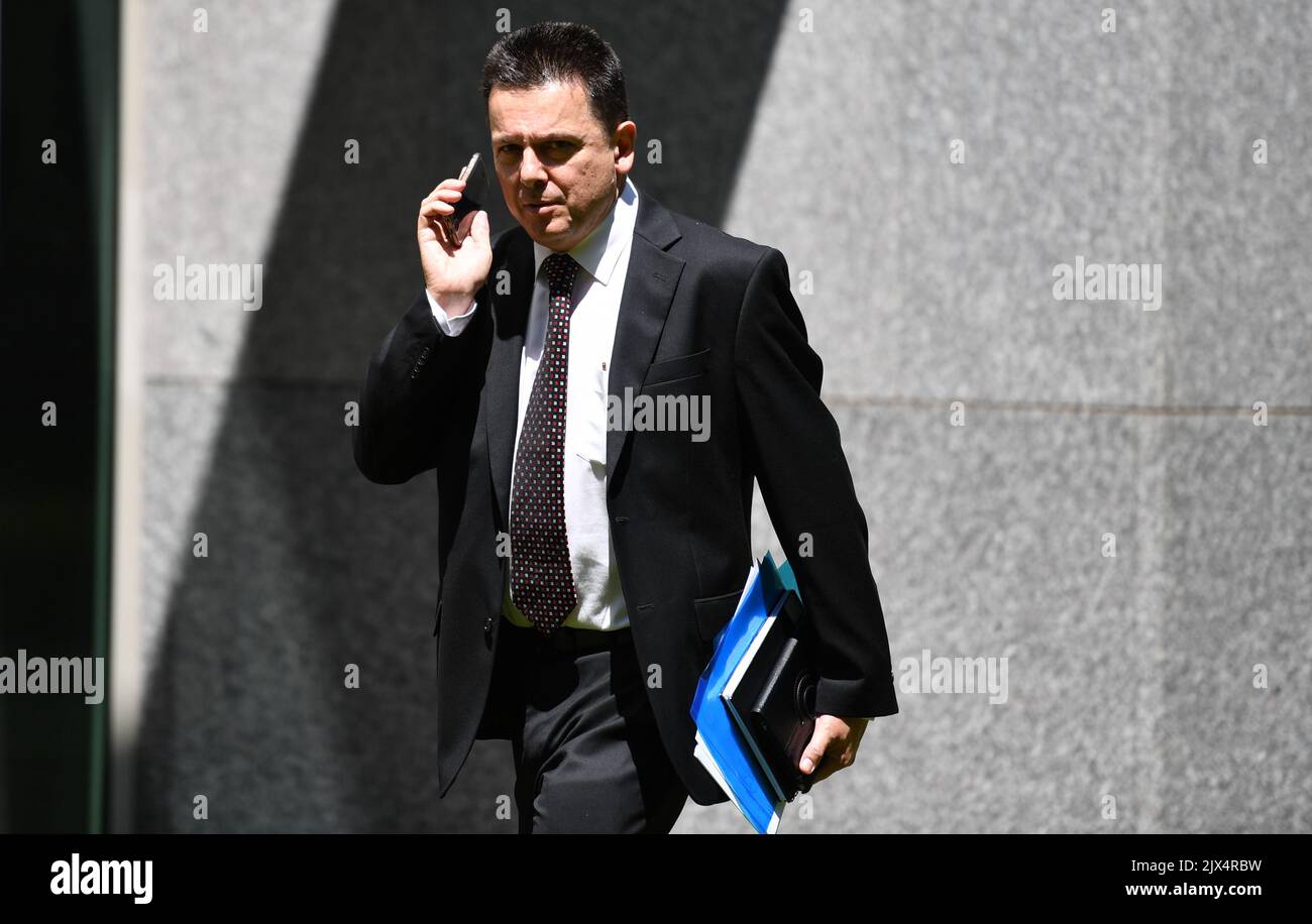 Nick Xenophon Team leader Senator Nick Xenophon at Parliament House in ...