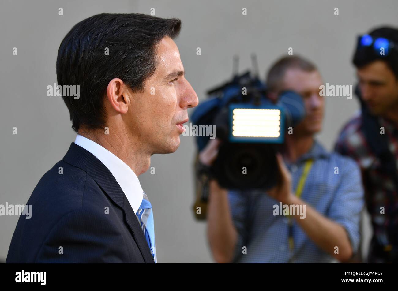 Minister for Education Senator Simon Birmingham at a press conference ...