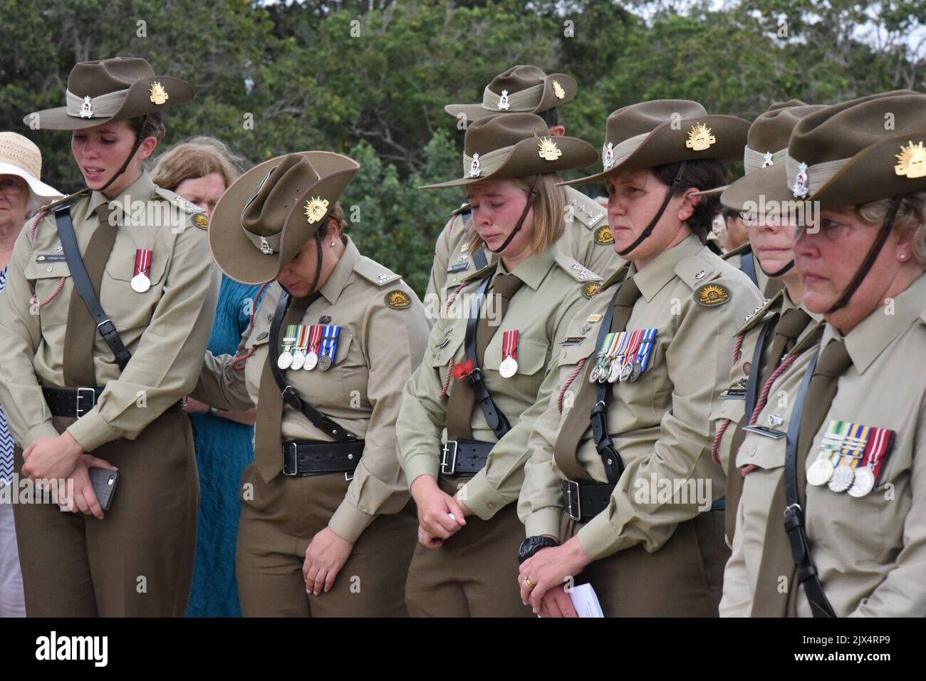 Australian army nurses during the first official ceremony on Radji Beach, Indonesia, Thursday ...