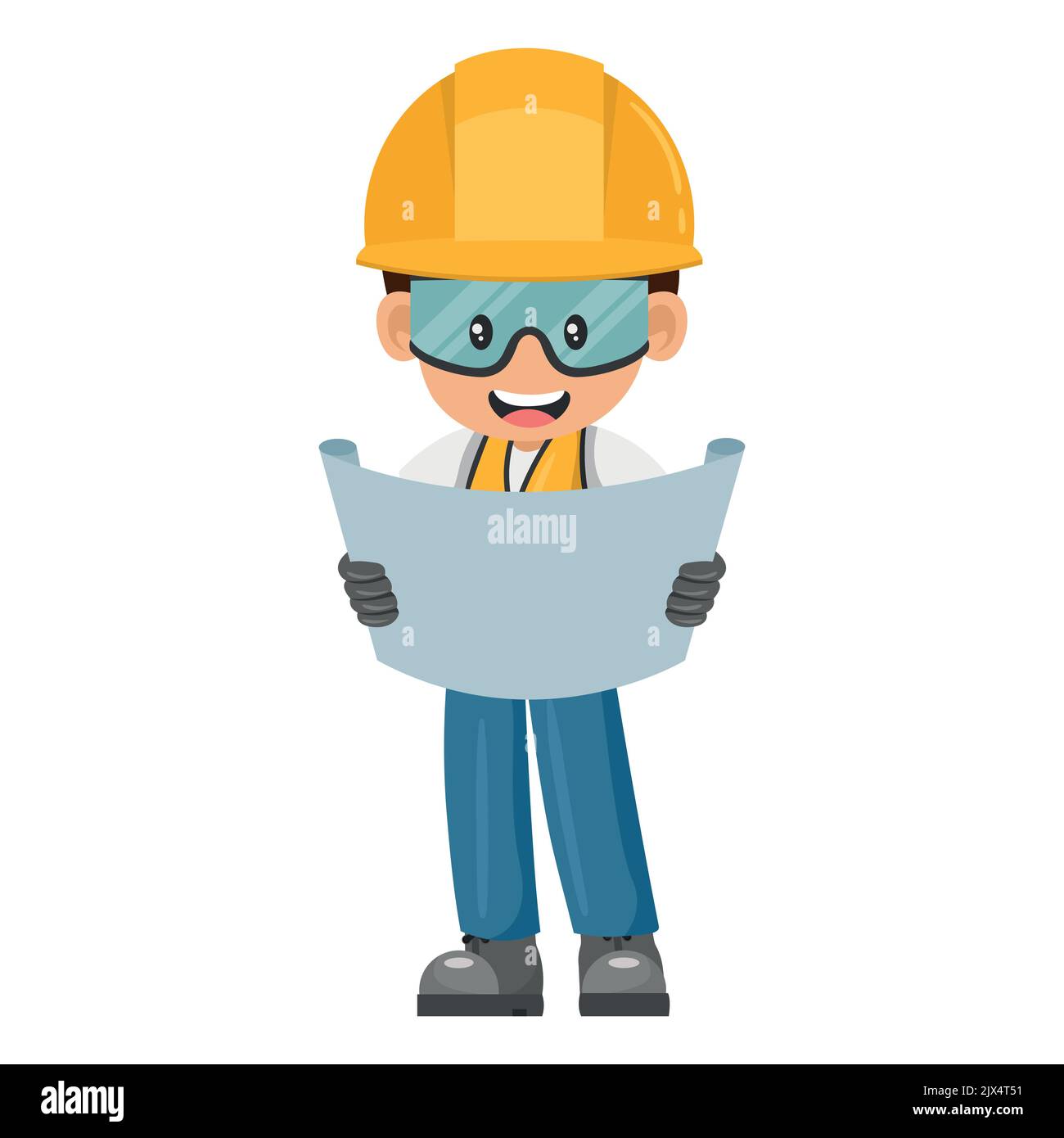 Supervising engineer with construction plan on site. industrial worker ... Supervising engineer with construction plan on site. industrial worker ...