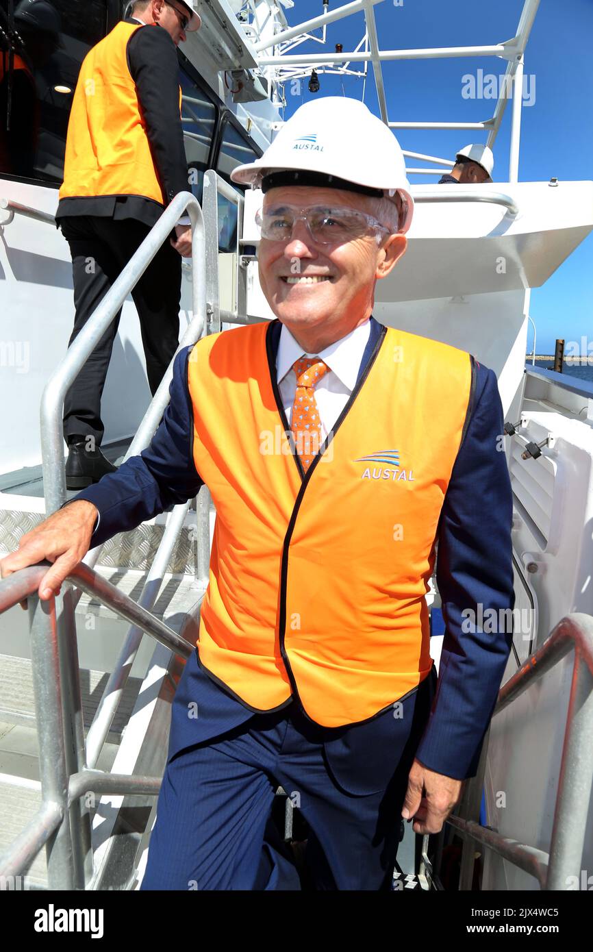 Australian Prime Minister Malcolm Turnbull on board a Cape Class Patrol ...