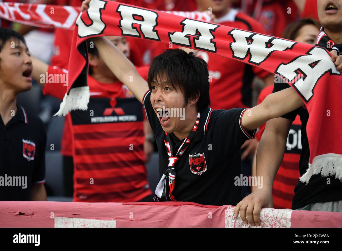 Red Diamonds' fans cheer for their team during the group F AFC ...