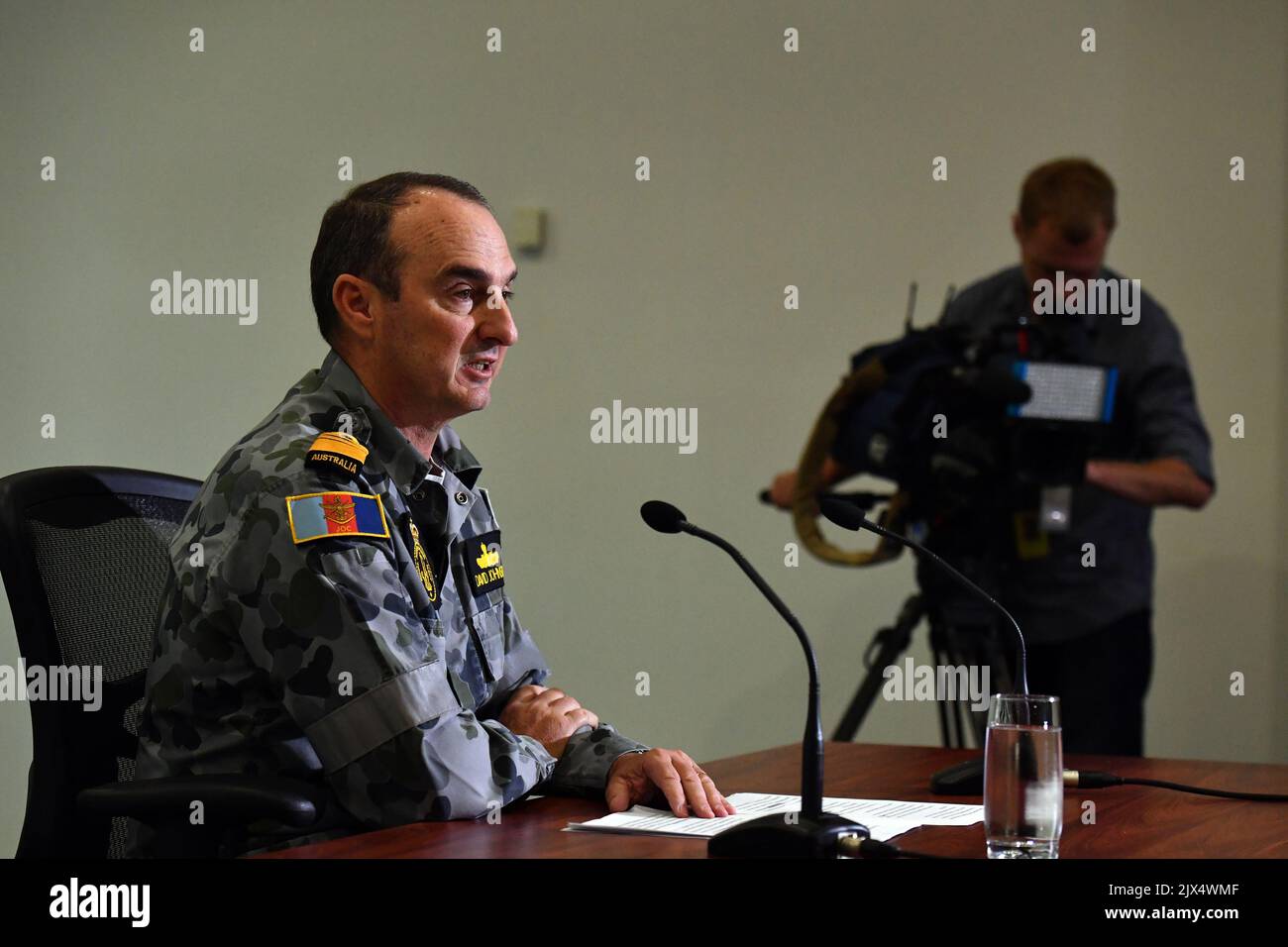 Chief of Joint Operations Vice Admiral David Johnston conducts a ...