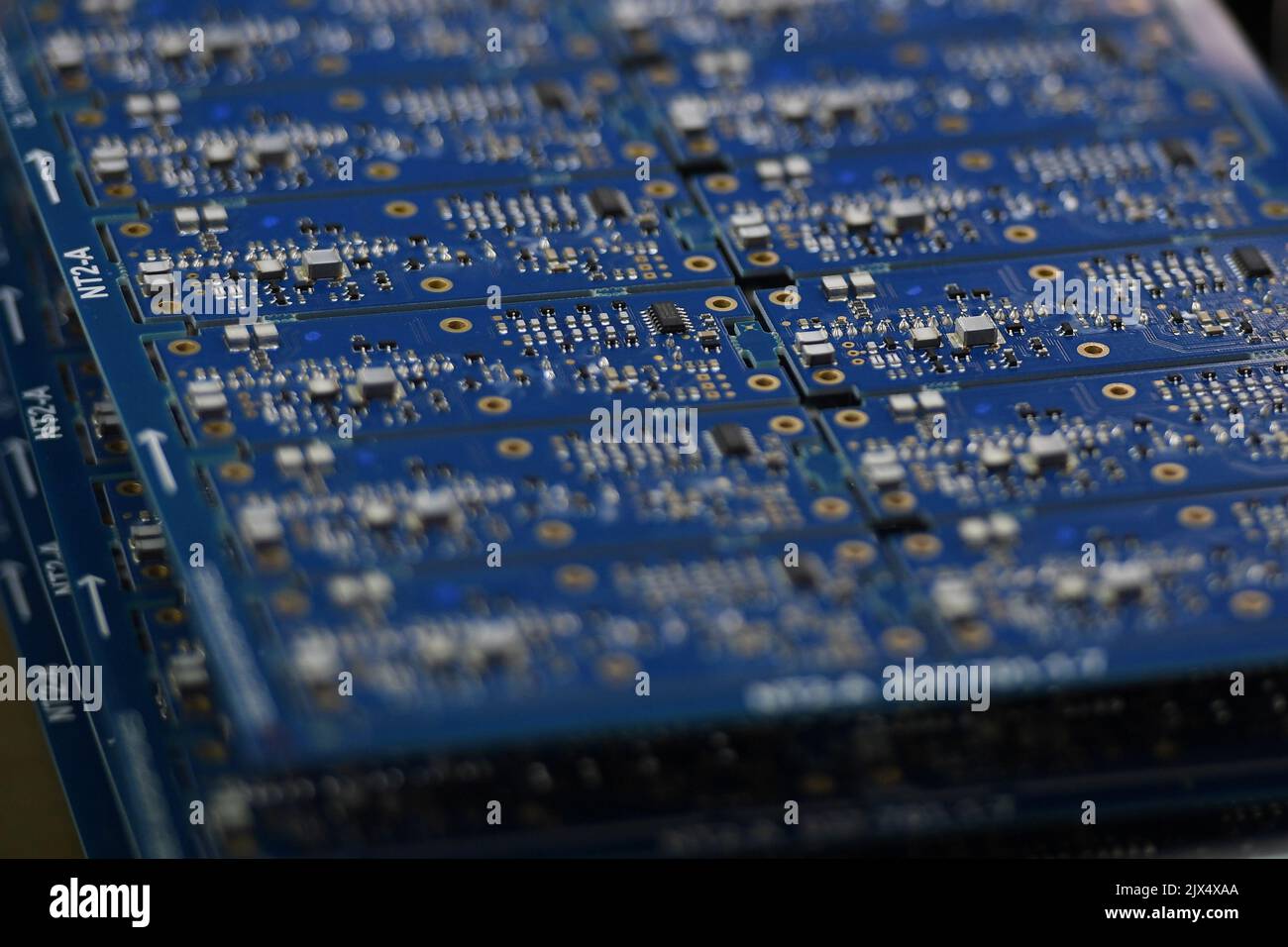 Stock image of circuit boards at the Rode Microphones factory in Sydney ...