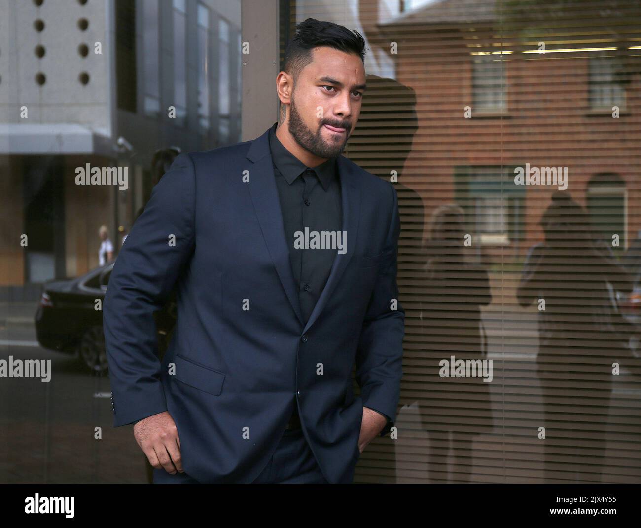 Parramatta Eels player Kenneth Edwards leaves Parramatta Local Court in ...