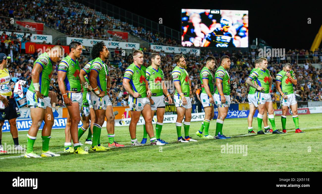 Raiders watch on as another Cowboys try is converted during the Round 1 ...