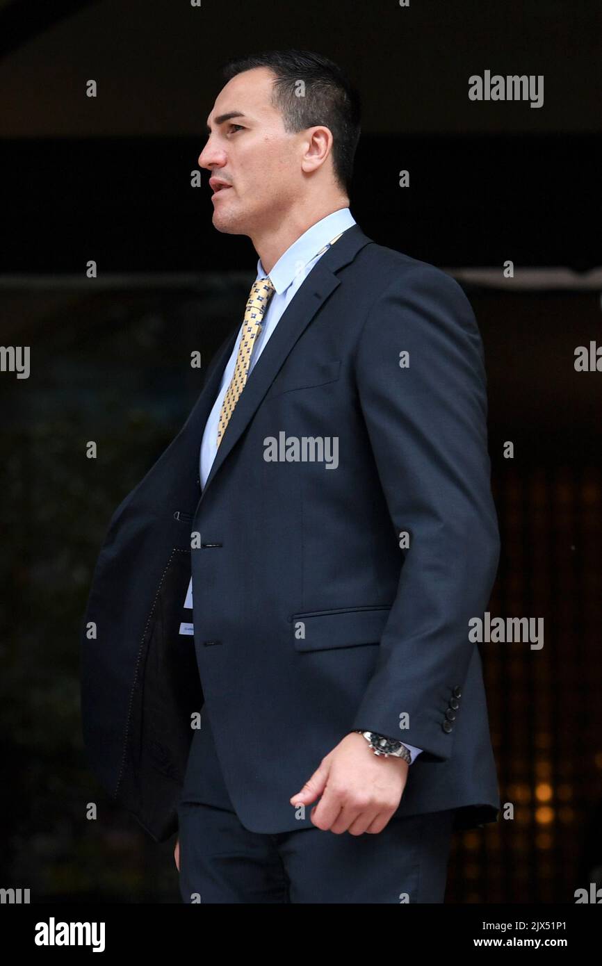 Robert Nikolovski departs the NSW Supreme Court in Sydney on Tuesday ...